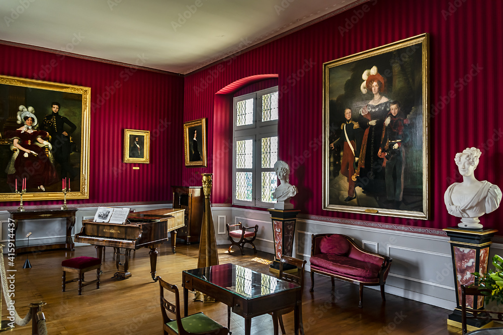 Interior of beautiful medieval castle - Chateau d'Amboise (late XV ...