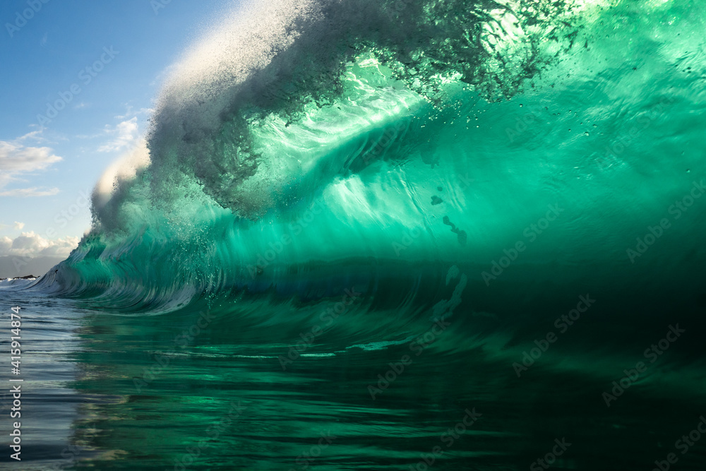bright turquoise wave Stock Photo | Adobe Stock