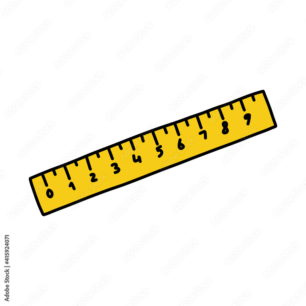 ruler doodle icon, vector color line illustration Stock Vector | Adobe ...