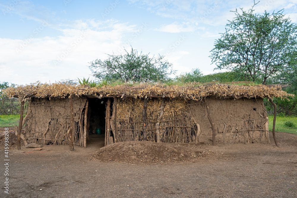 Typical Datoga tribe house in Lake Eyasi Stock Photo | Adobe Stock