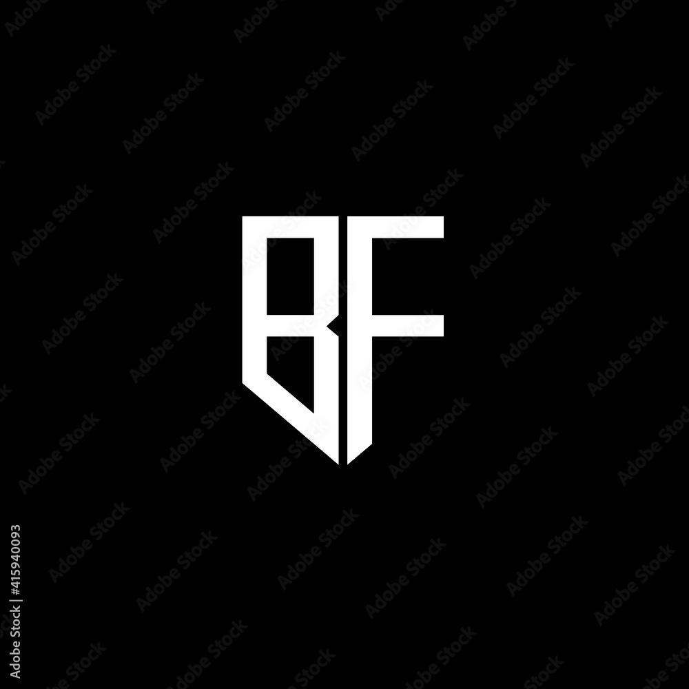 BF letter logo design with black background in illustrator, vector logo ...