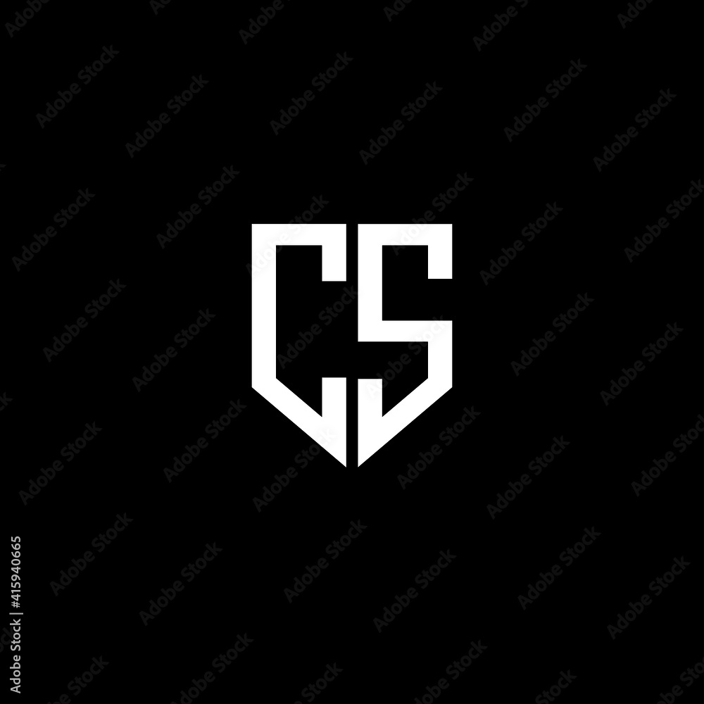 CS letter logo design with black background in illustrator, vector logo ...