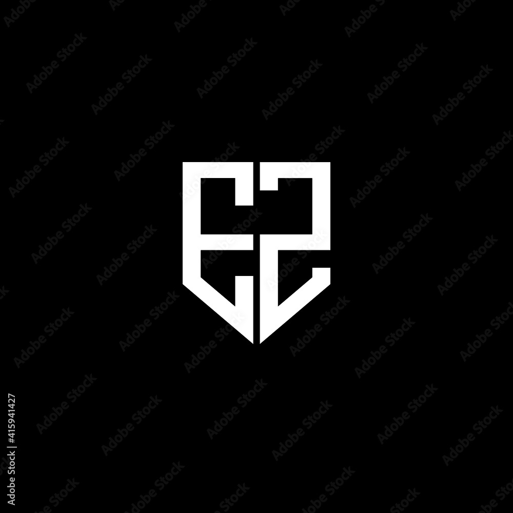 EZ letter logo design with black background in illustrator, vector logo ...