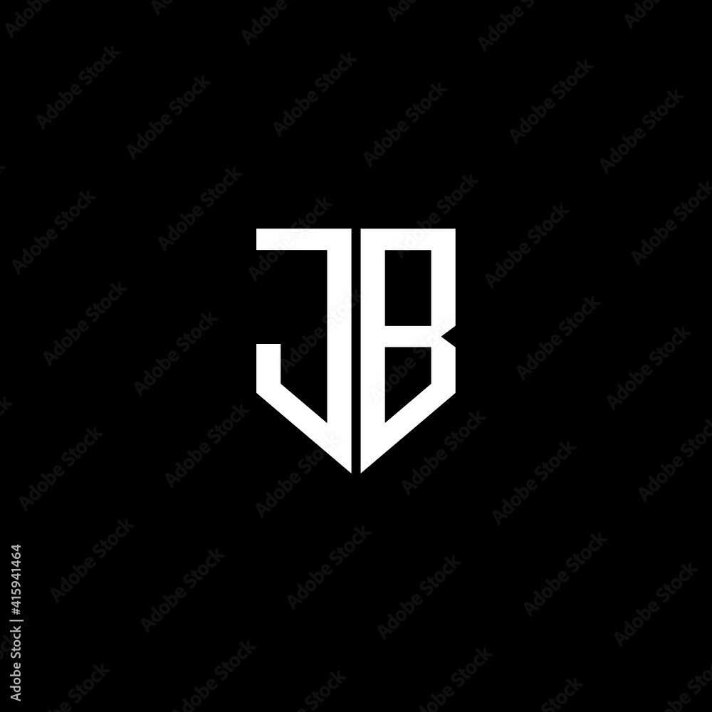 JB letter logo design with black background in illustrator, vector logo ...