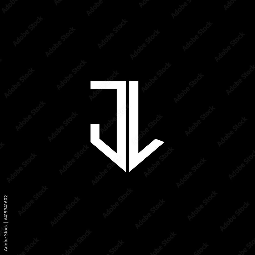 Vecteur Stock JL letter logo design with black background in ...