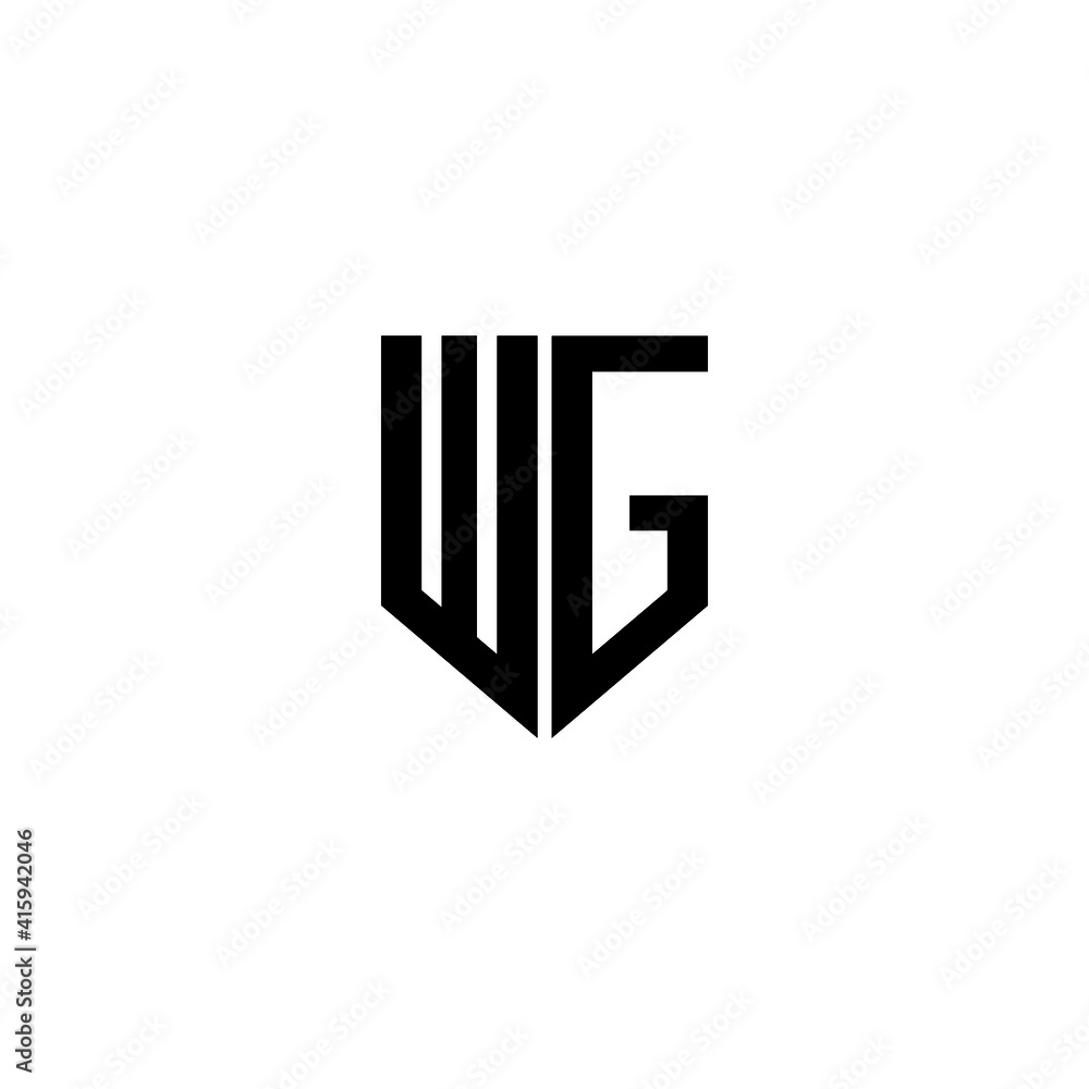 WG letter logo design with white background in illustrator, vector logo ...