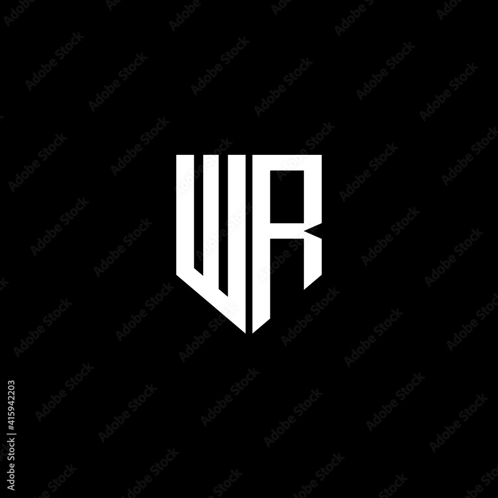 WR letter logo design with black background in illustrator, vector logo ...