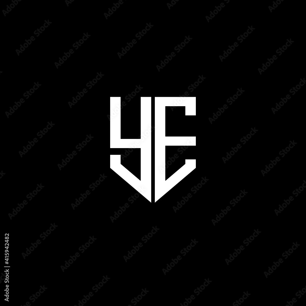 YE letter logo design with black background in illustrator, vector logo ...