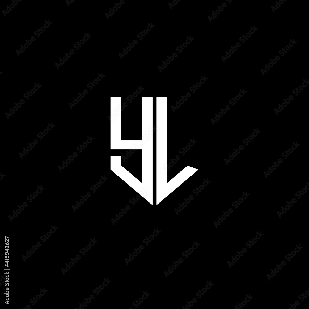 YL letter logo design with black background in illustrator, vector logo ...