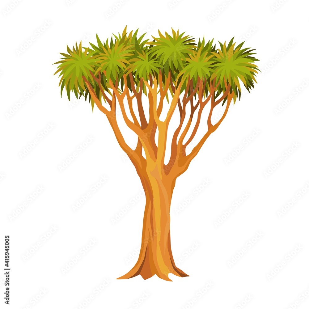 Animation tree Dragon. Vector illustration isolated on a white ...
