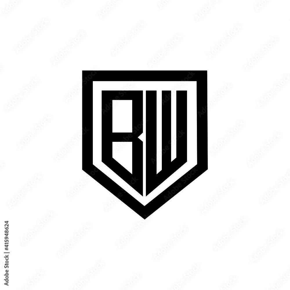 BW letter logo design with white background in illustrator, vector logo ...