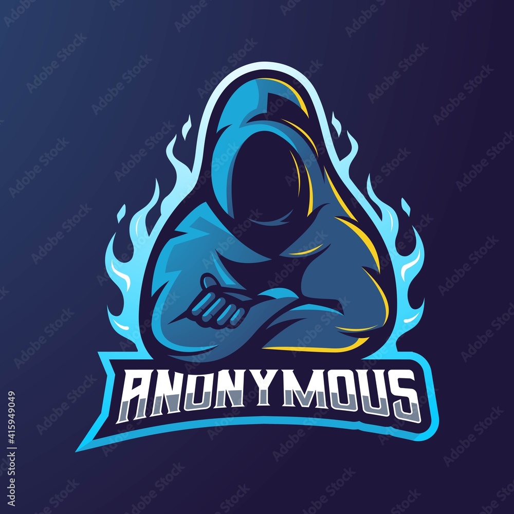 Anonymous mascot logo design vector with modern illustration concept ...