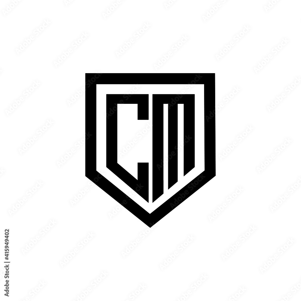 CM letter logo design with white background in illustrator, vector logo ...