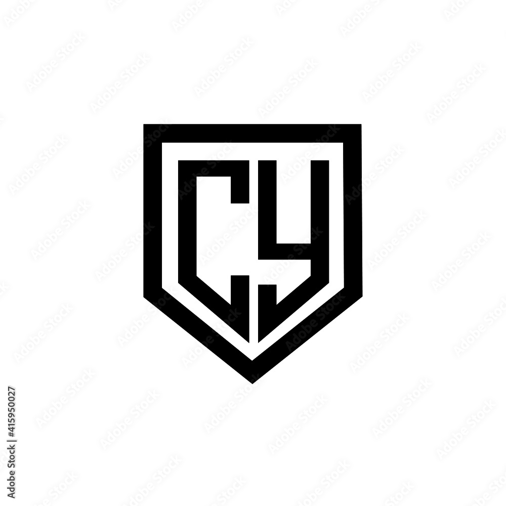 CY letter logo design with white background in illustrator, vector logo ...