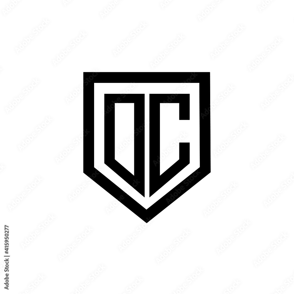 DC letter logo design with white background in illustrator, vector logo ...