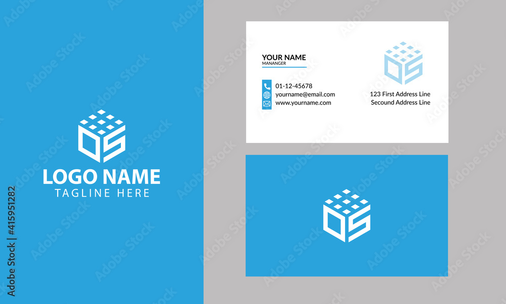 Letter DS logo for technology with cube concept. Property and ...