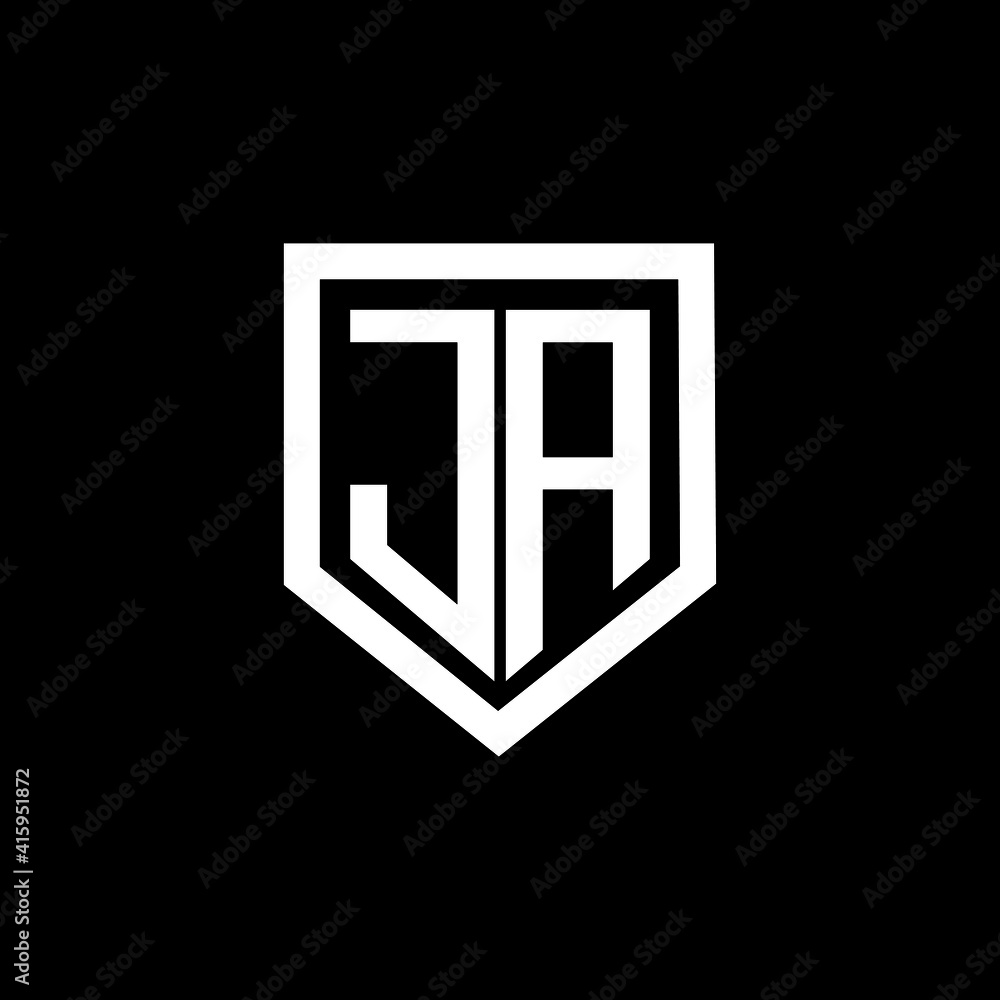JA letter logo design with black background in illustrator, vector logo ...