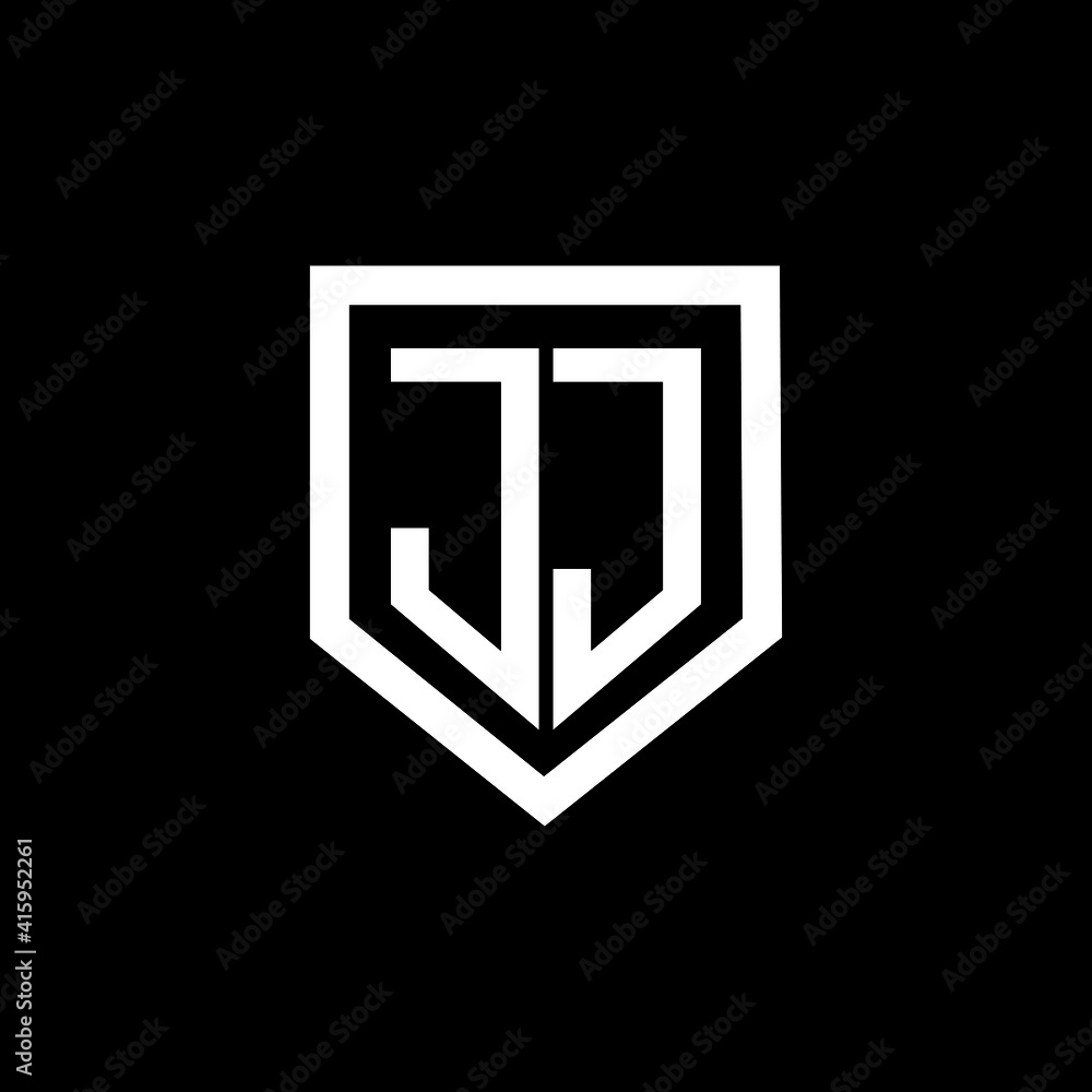 JJ letter logo design with black background in illustrator, vector logo ...
