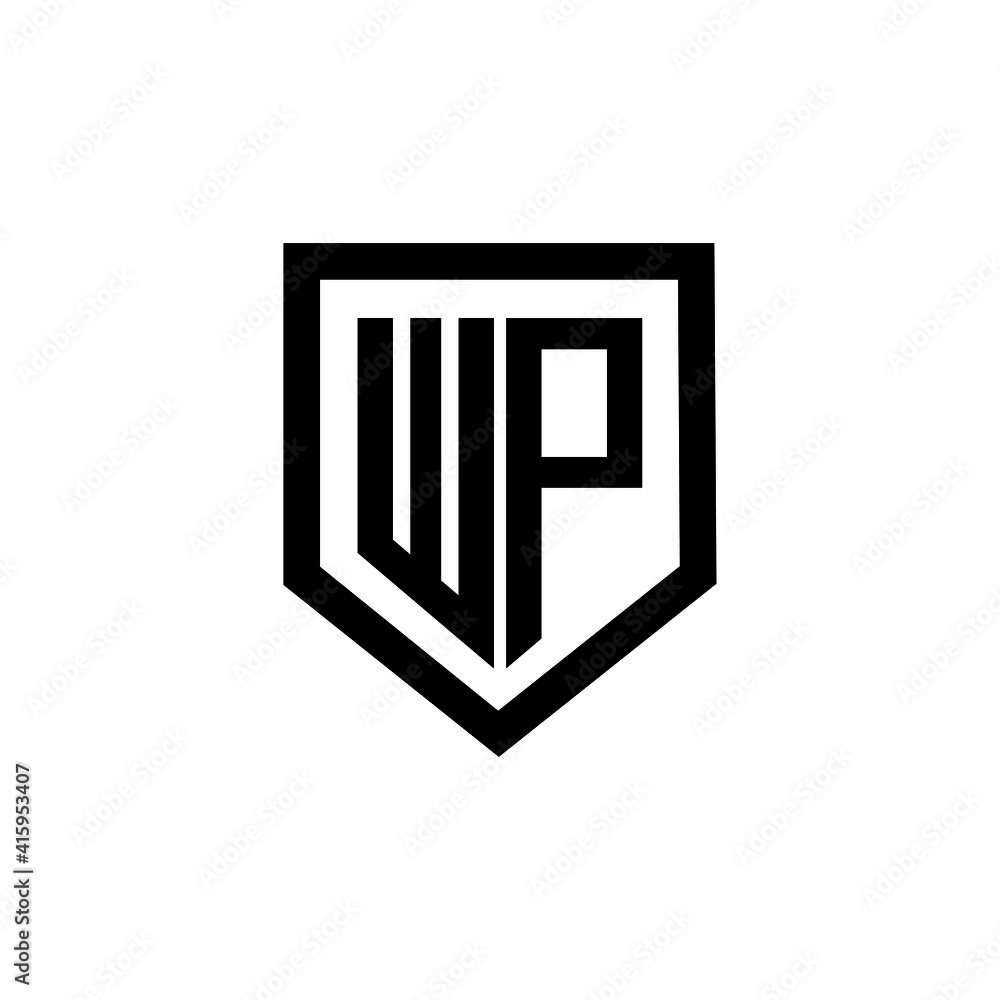 WP letter logo design with white background in illustrator, vector logo ...