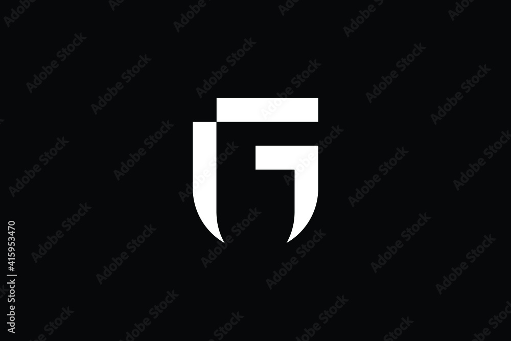 GU logo letter design on luxury background. UG logo monogram initials ...