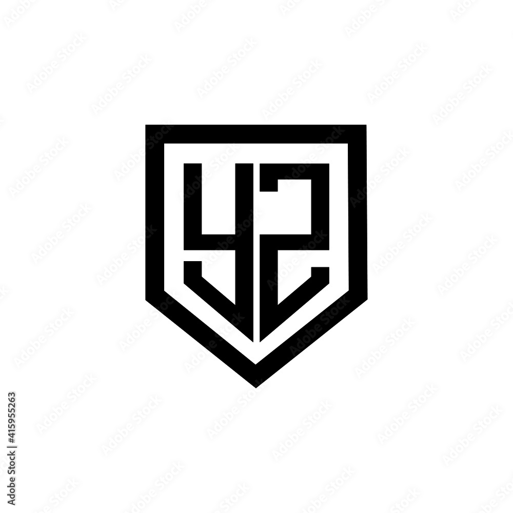 YZ letter logo design with white background in illustrator, vector logo ...
