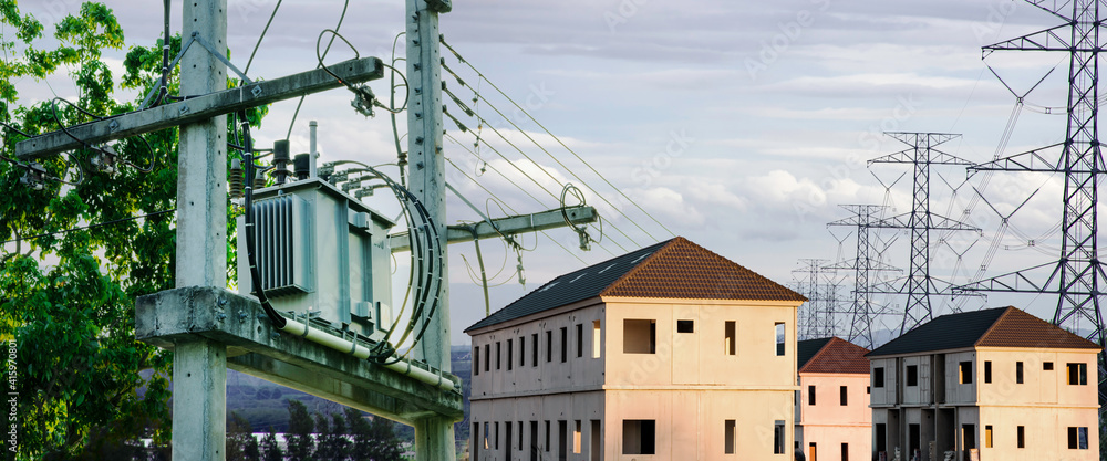 Distribution high voltage transformer for power transmission to ...
