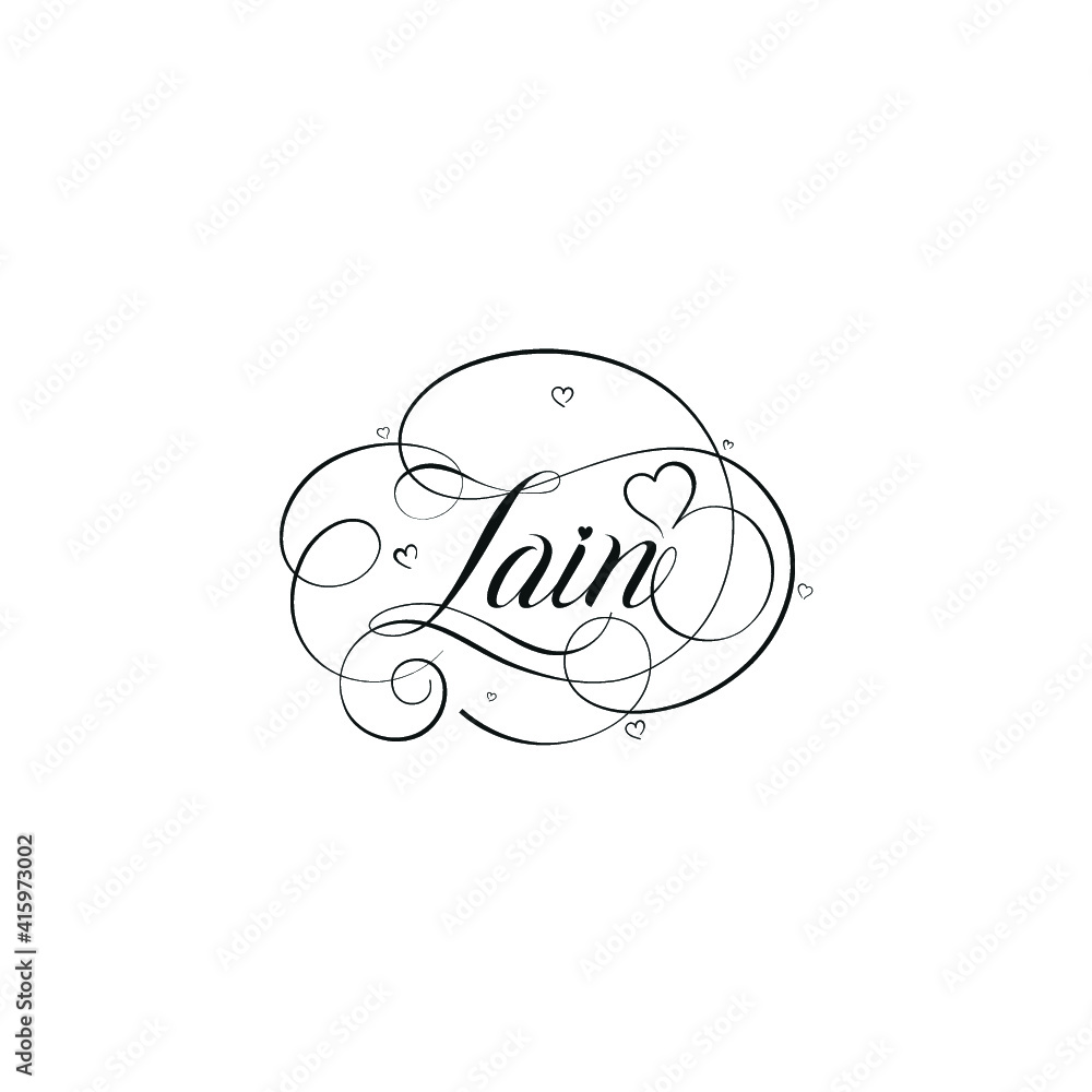 English Calligraphy "Zain" Arabic Name, a unique hand drawn vector ...