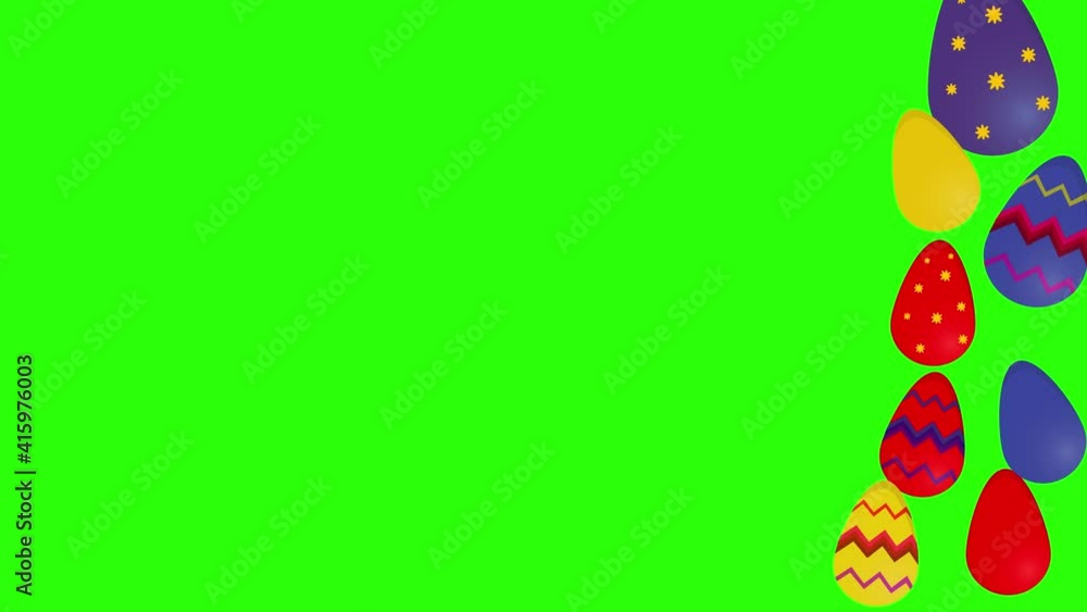 Easter colored eggs animation , green screen chroma key, graphic source ...