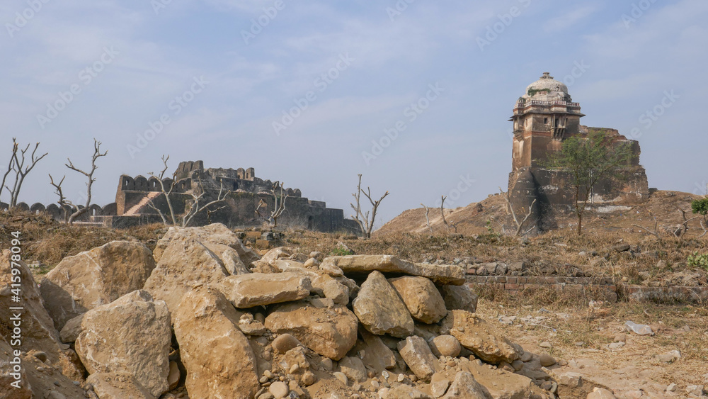 Inside view of impressive ancient Rohtas fort, a UNESCO World Heritage ...