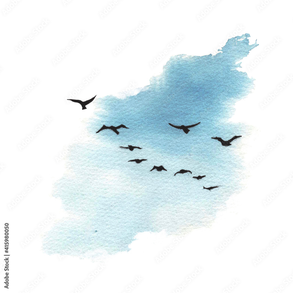 Bird Flying In The Sky Drawing