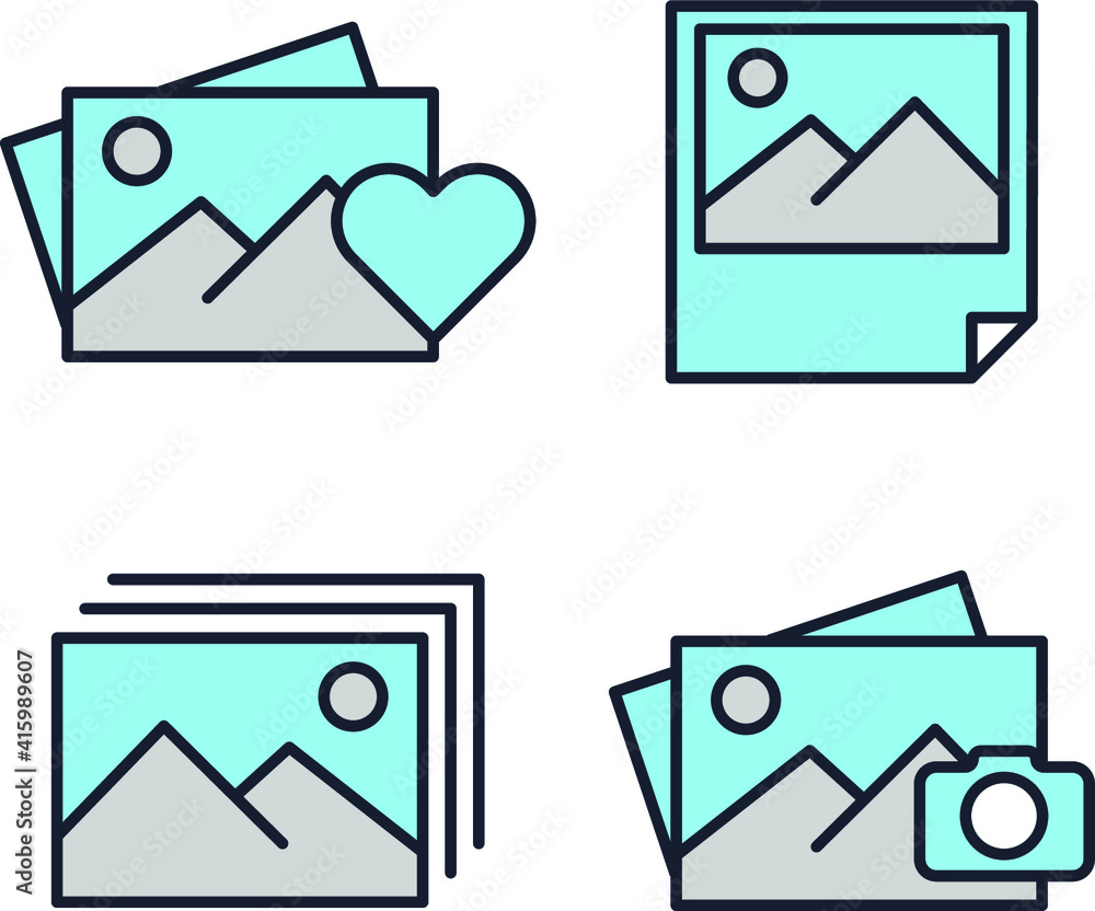 Set of photo image picture icon. photo image pack symbol template for ...