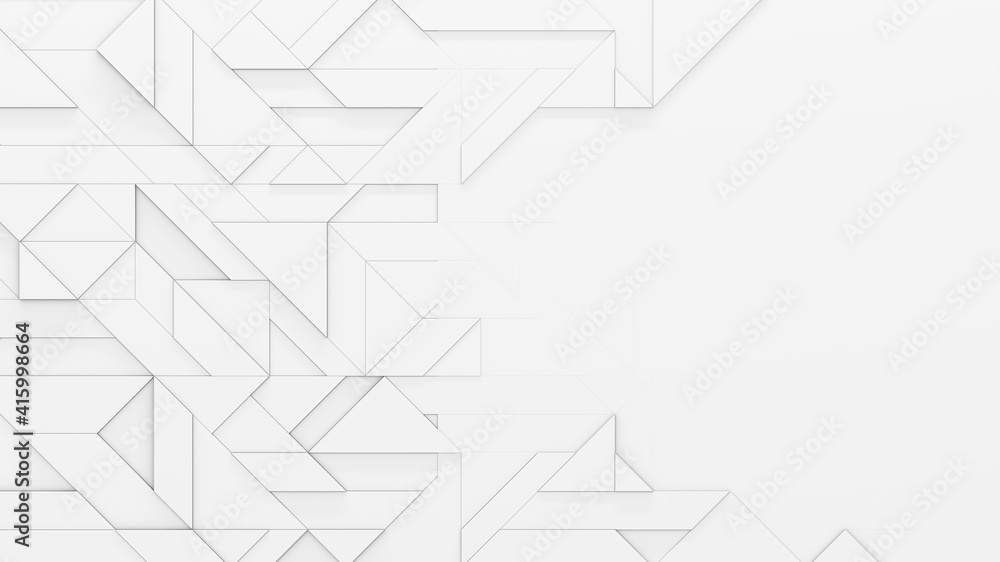 White Futuristic Background With Copy Space (3D Illustration) Stock ...