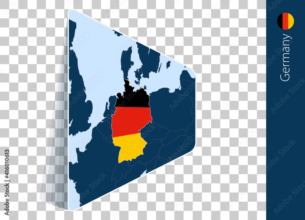 Germany map and flag on transparent background. Stock Vector | Adobe Stock