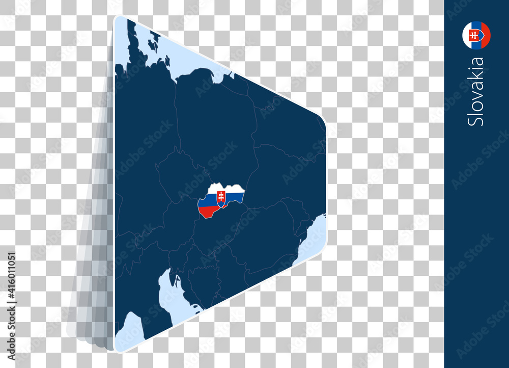 Slovakia map and flag on transparent background. Stock Vector | Adobe Stock