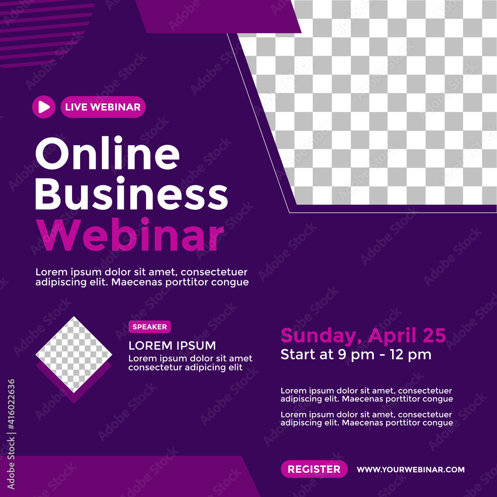Webinar Poster Design for Social Media. Good for Promotion Your Webinar ...