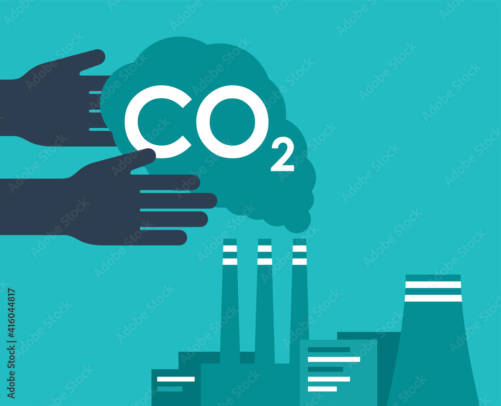 Carbon Capture Technology - CO2 neutral strategy Stock Vector | Adobe Stock