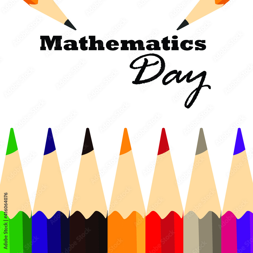 Mathematics Day, vector illustration with books and chalkboard ...
