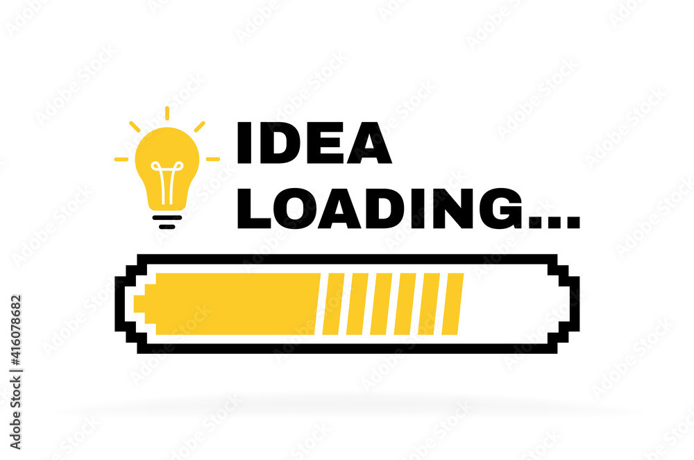 Idea loading concept with light bulb and loading bar. Big idea ... Idea loading concept with light bulb and loading bar. Big idea ...