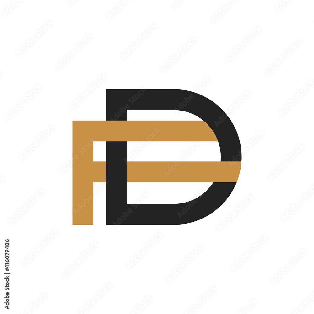 Initial fd letter logo vector template design. Linked letter df logo ...