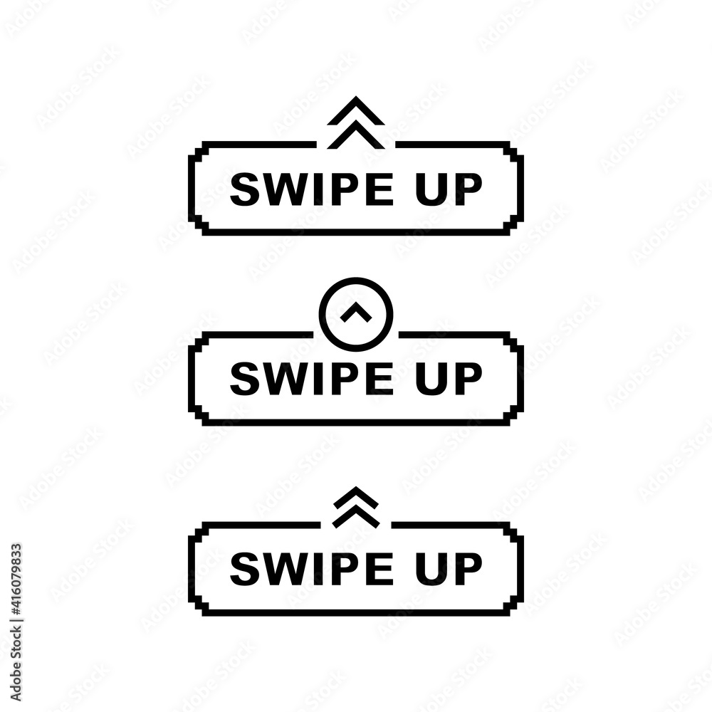 Swipe up icon set isolated on white background for social media stories ...