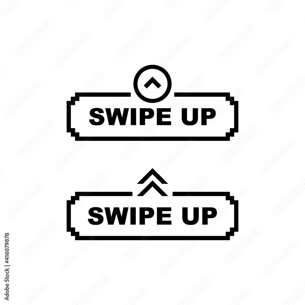 Swipe up icon set isolated on white background for social media stories ...