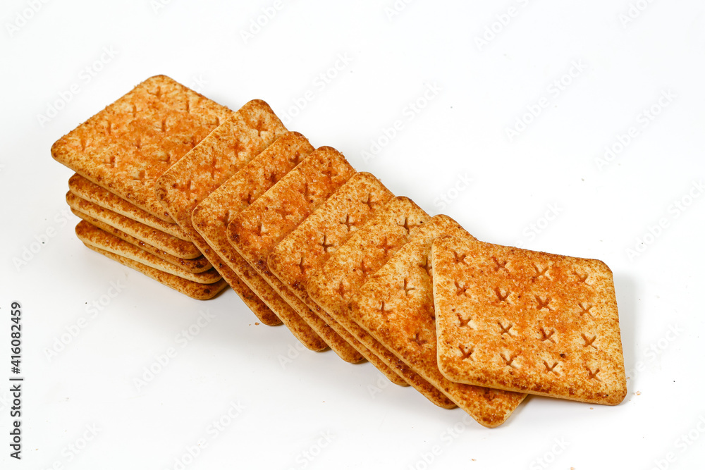 beef floss crackers. meal floss crackers isolated with white background ...
