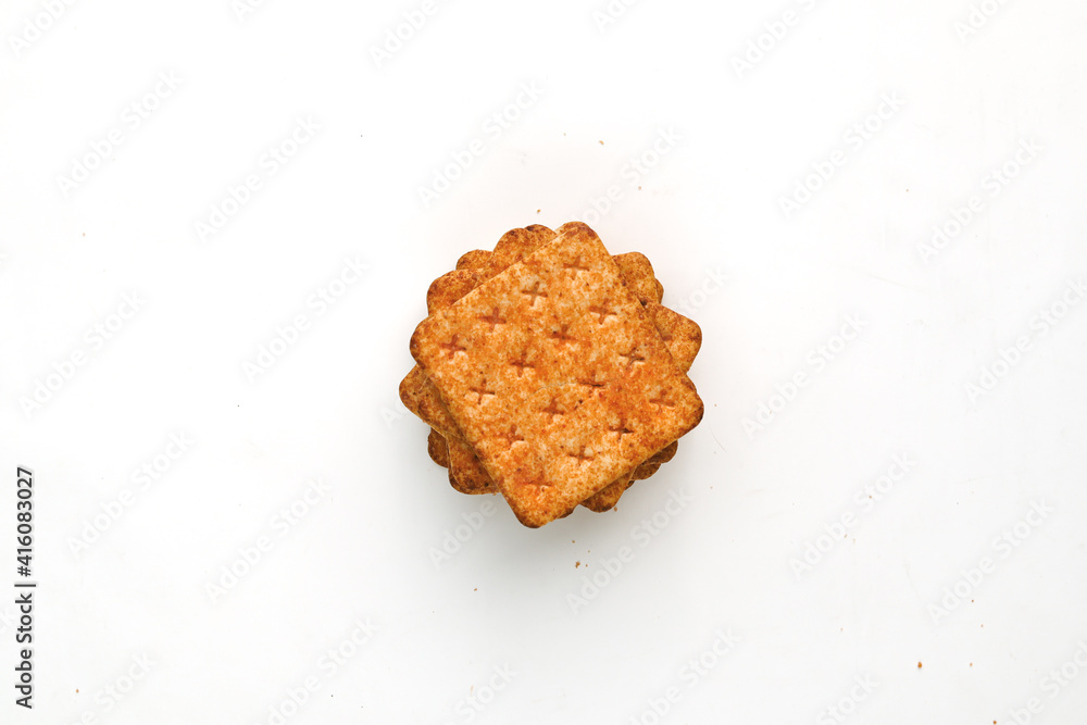 Beef floss crackers. meal floss crackers isolated with white background ...