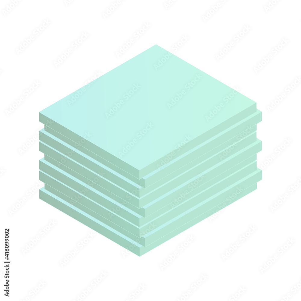 Isometric vector illustration wall gypsum board isolated on white ...