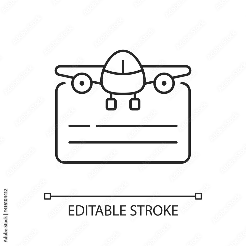 Pilot license chalk linear icon. Process of certification. Flight ...