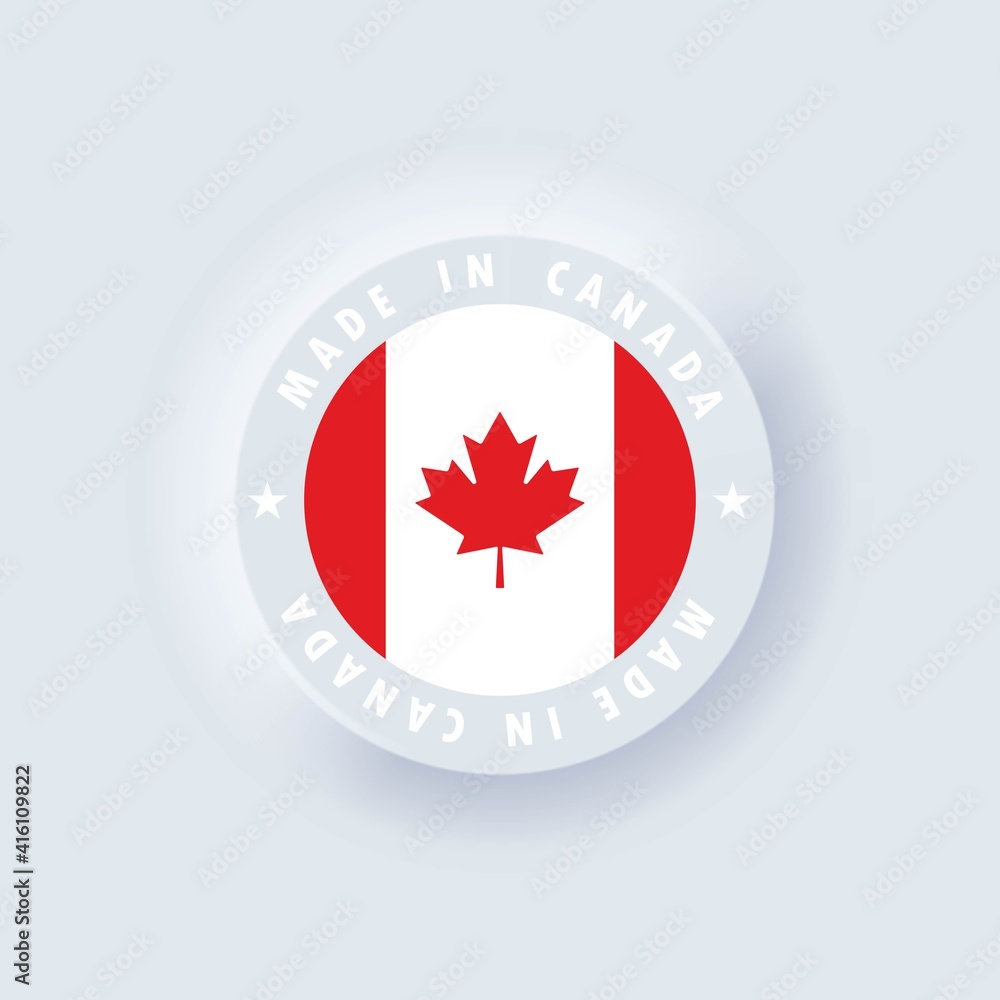 Made in Canada. Canada made. Canadian quality emblem, label, sign ...