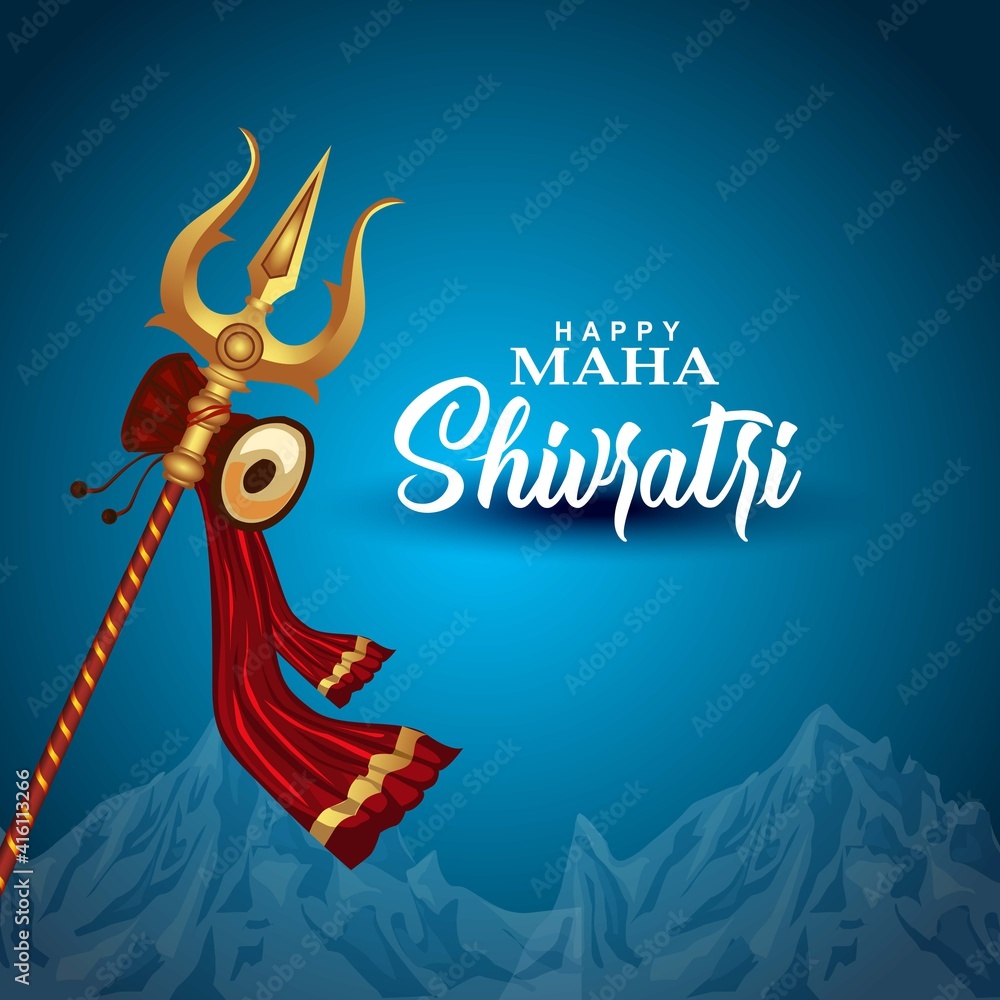 happy maha Shivratri with trisulam, a Hindu festival celebrated of lord ...
