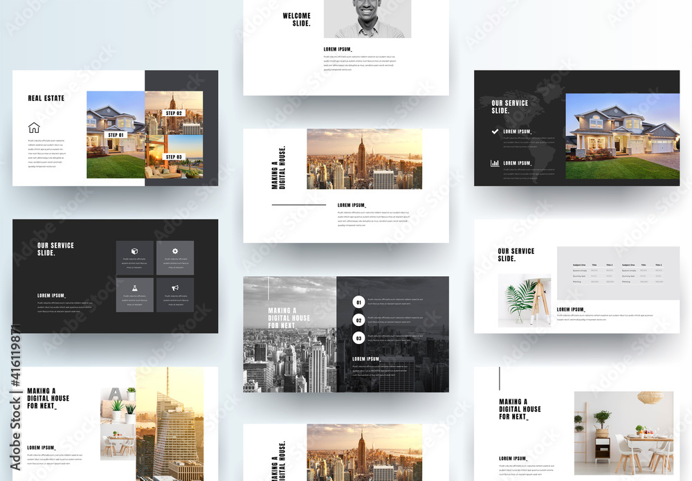 Real Estate Presentation Layout Stock Template | Adobe Stock
