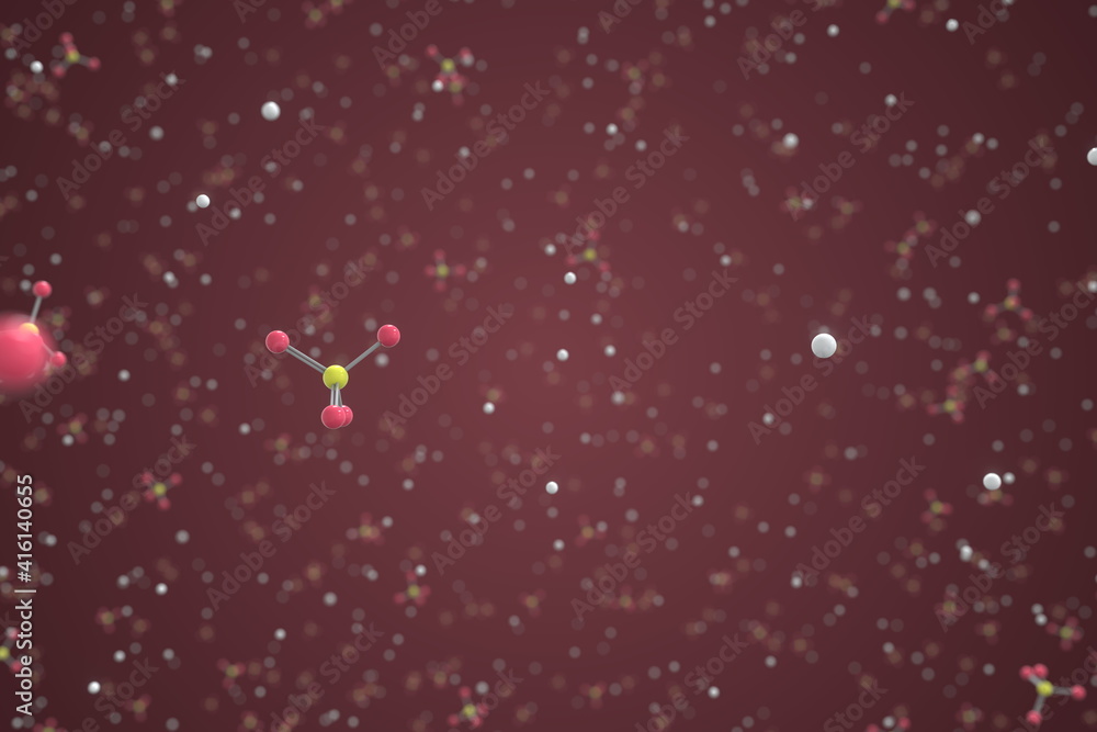 Molecule of Magnesium sulfate. Molecular model, science related 3d ...