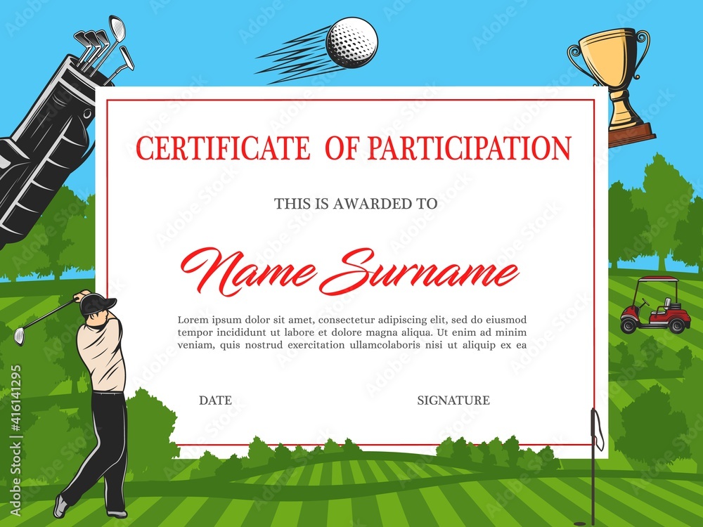 Golf Certificate Templates